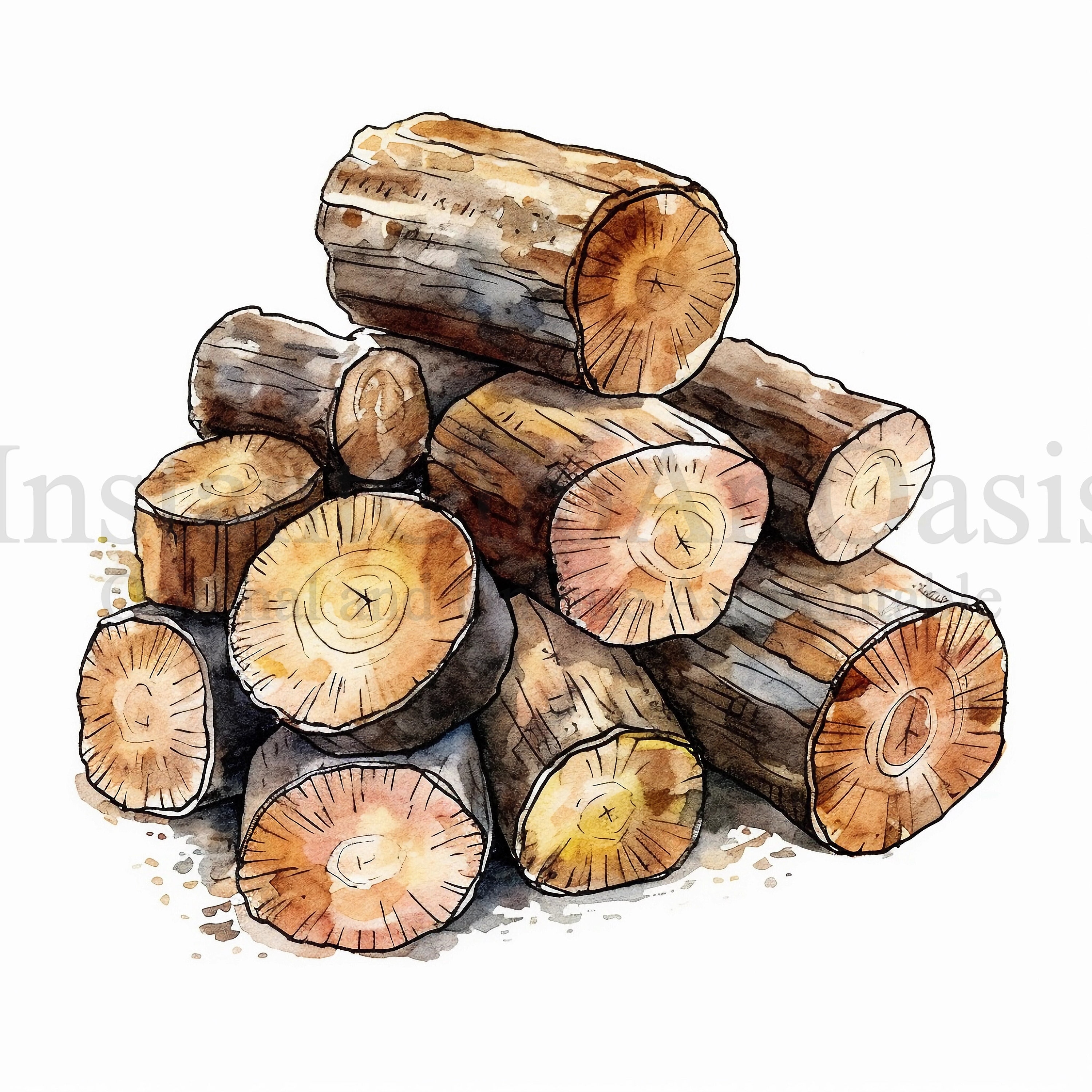 Chopped Wood Clipart, 10 High Quality Jpgs, Art, Instant Digital Download | Card Making, Digital ...