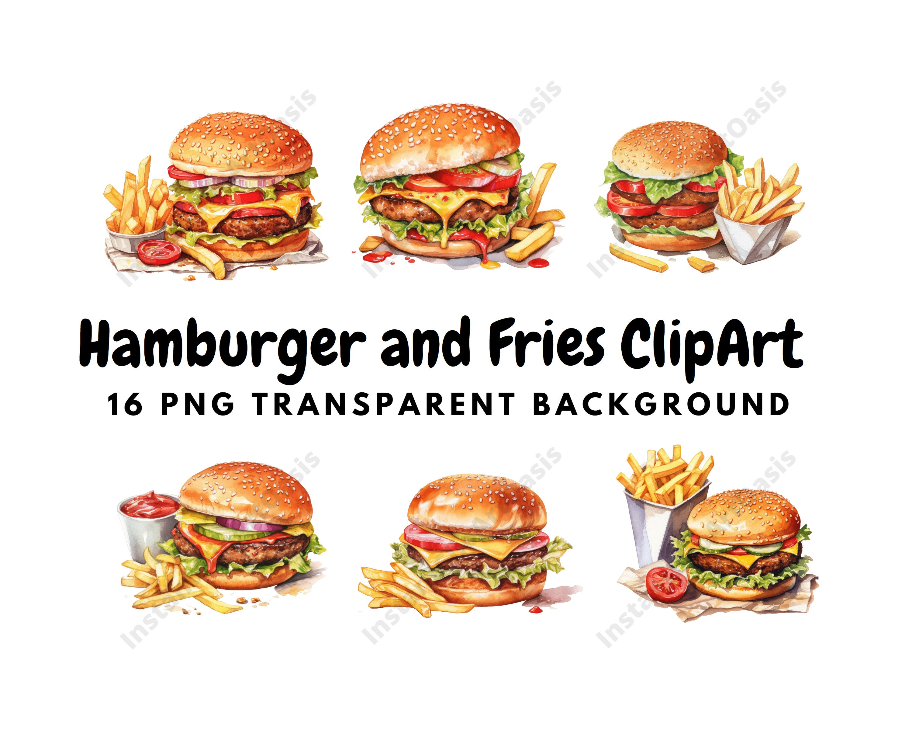 Cheeseburger And Fries Clipart