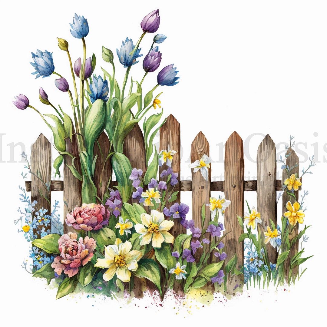 Wooden Fences Clipart, 10 High Quality Jpgs, Nursery Art, Instant ...