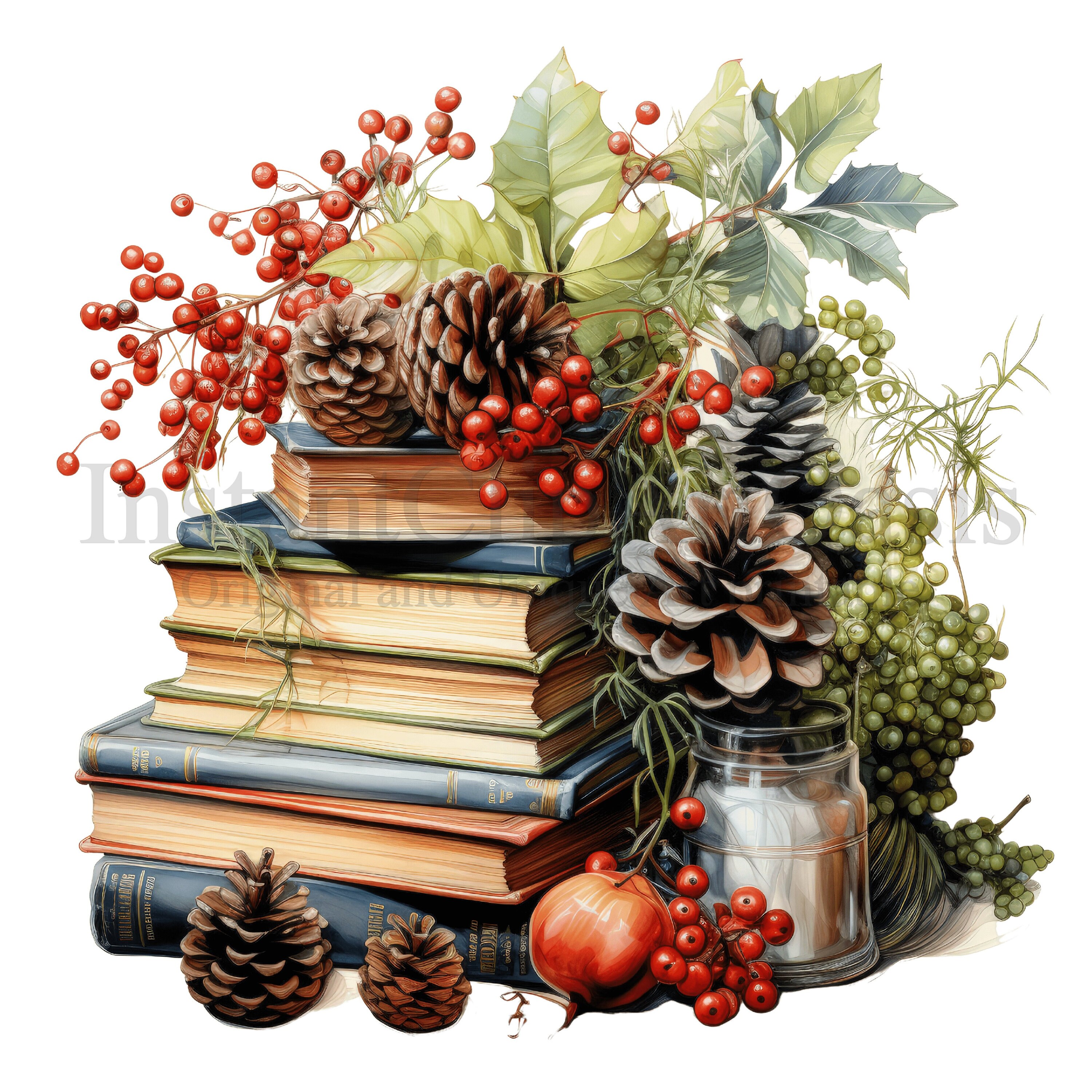 Christmas Books Clipart - 10 High Quality Pngs, Christmas Clipart, Card ...