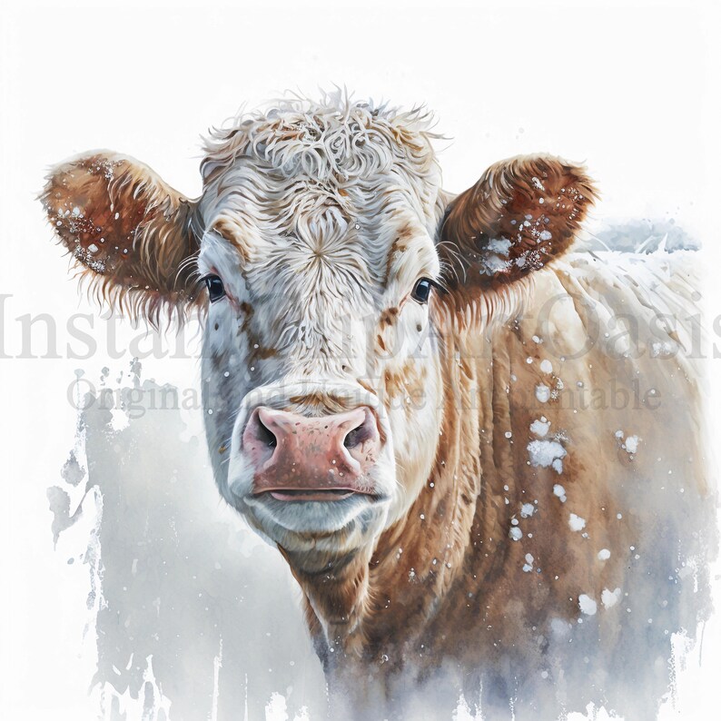 Cow and Snow Clipart, 9 High Quality Jpgs, Nursery Art | Card Making ...