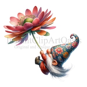 Flying Gnomes Clipart, 10 High Quality Pngs, Digital Download, Card ...