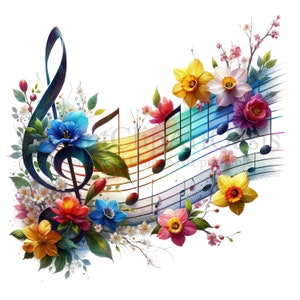 Music Notes Clipart, 10 High Quality Pngs, Digital Download, Card ...