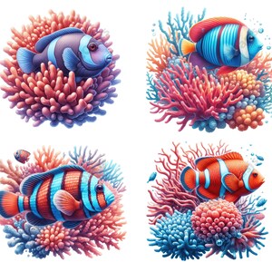 Vibrant Coral Reef Fish Clipart 11 Pngs Digital Download, Marine Life ...