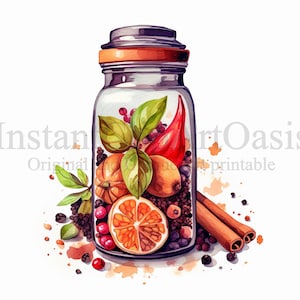 Spices Jar Clipart, 10 High Quality Jpgs, Vintage Art, Digital Download ...