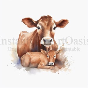 Cow & Calf Clipart, 10 High Quality Jpgs, Nursery Art | Card Making ...