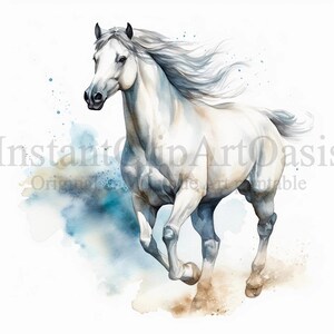 Watercolor Horses Clipart, 12 High Quality Jpgs, Nursery Art, Instant ...