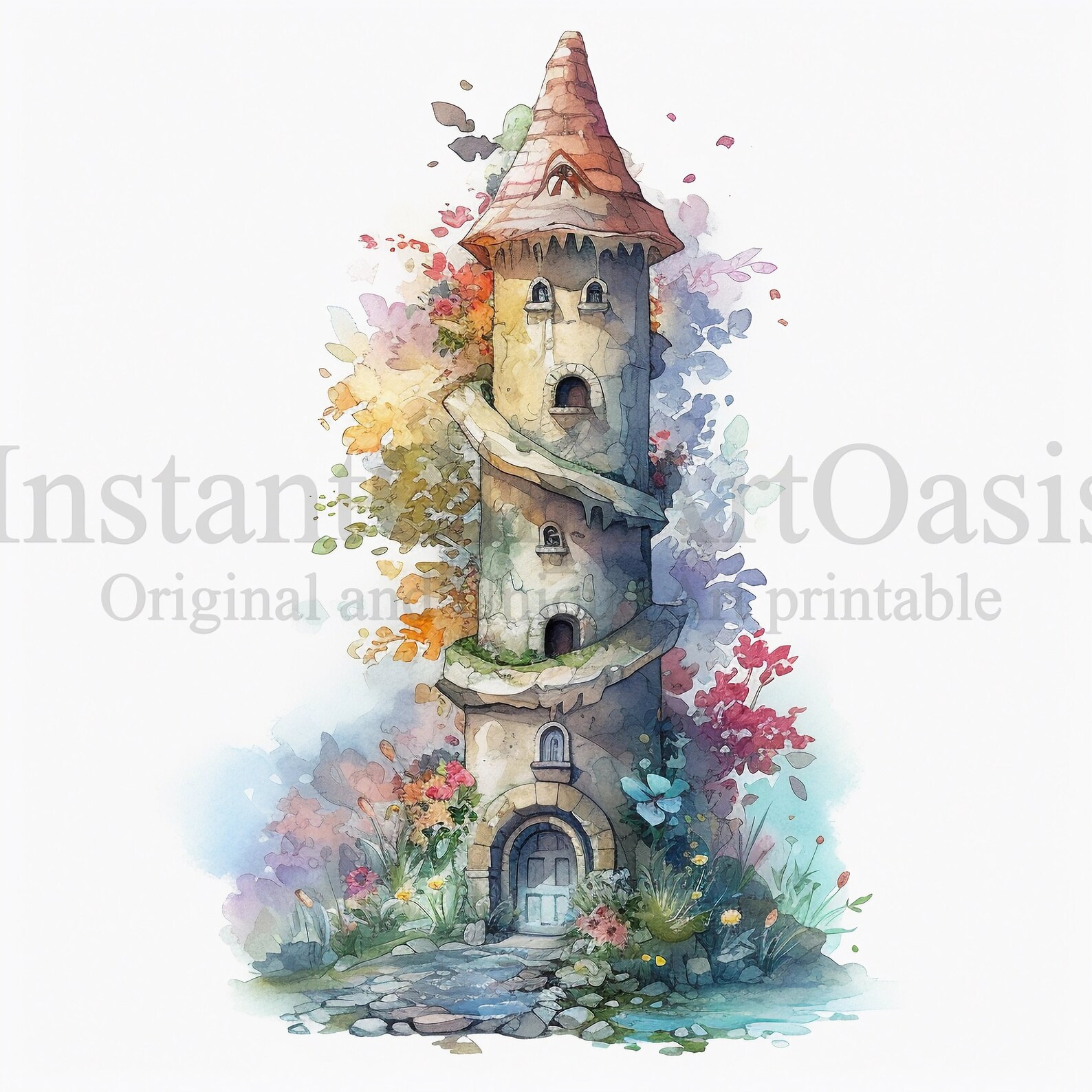 Fairy Towers Set 2 Clipart, 10 High Quality Jpgs, Nursery Art, Digital ...