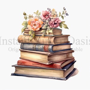 Vintage Books Clipart, 10 High Quality Jpgs, Nursery Art, Instant ...