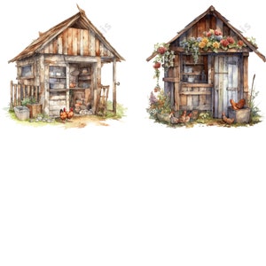 10 High Quality Pngs - Chicken Coop Clipart, Farmyard Clipart, Instant ...