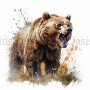 Roaring Bear Clipart, 10 High Quality Jpgs, Instant Digital Download ...