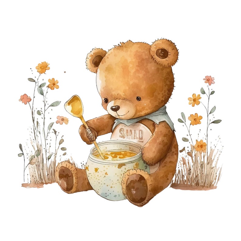 Teddy Bear Clipart 10 High Quality Pngs Nursery Art Instant - Etsy