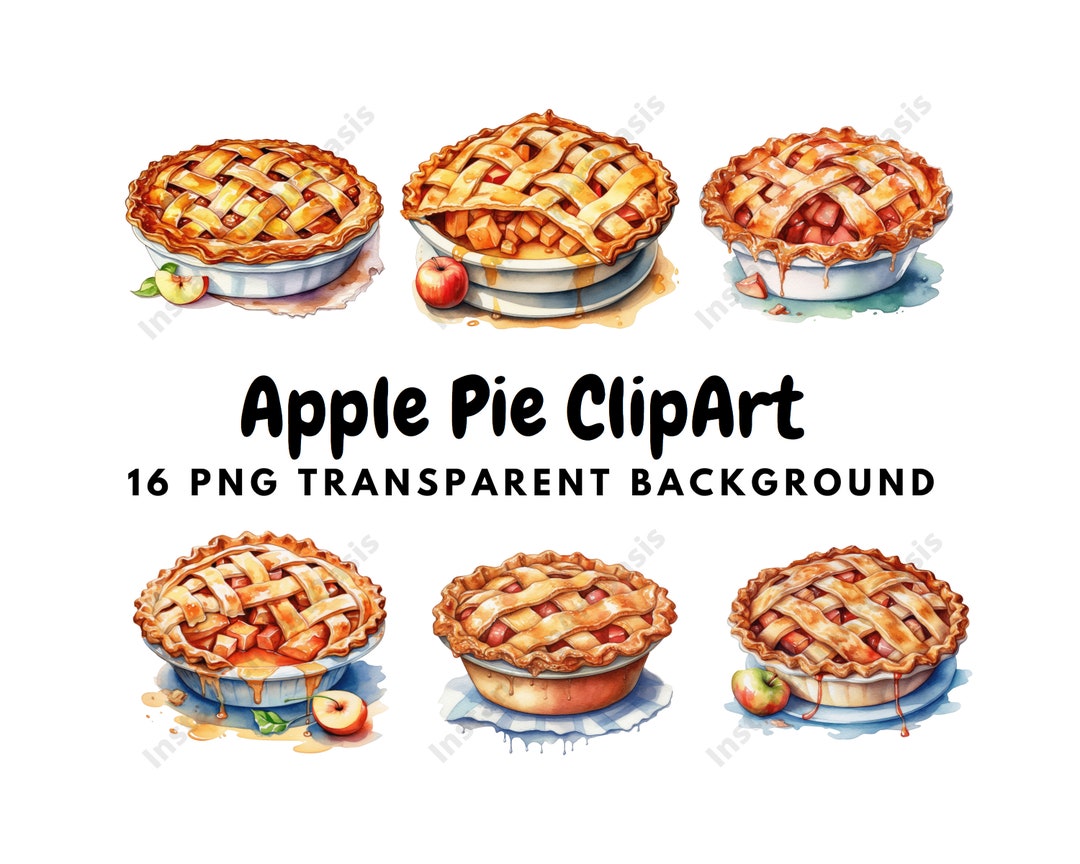 Apple Pie Clipart, 16 High Quality Pngs, Nursery Art | Card Making ...