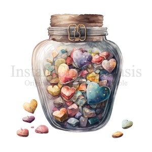 Jar of Hearts Clipart, 10 High Quality Pngs, Art, Instant Digital ...