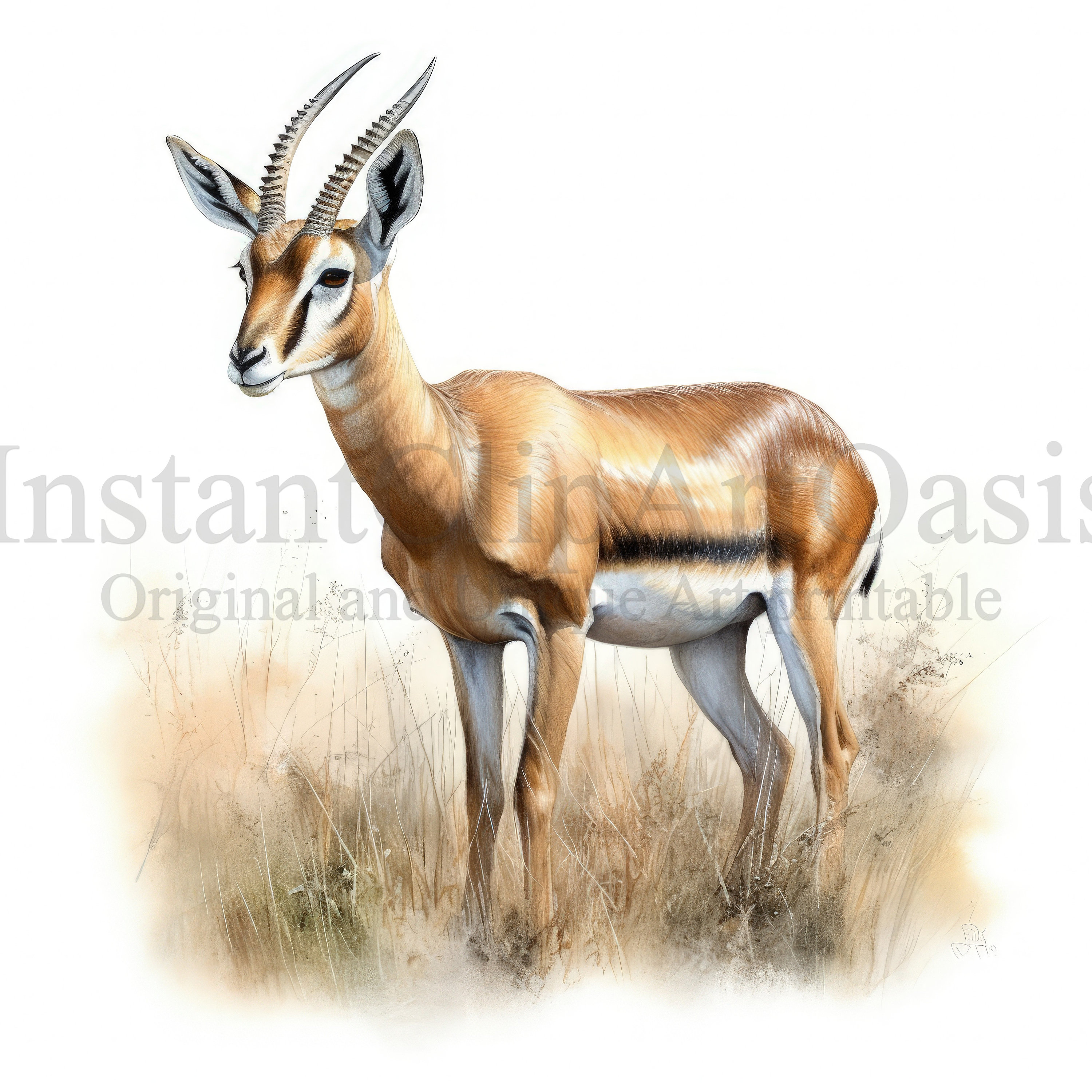 Thomson Gazelle Clipart, 7 High Quality Jpgs, Instant Digital Download ...