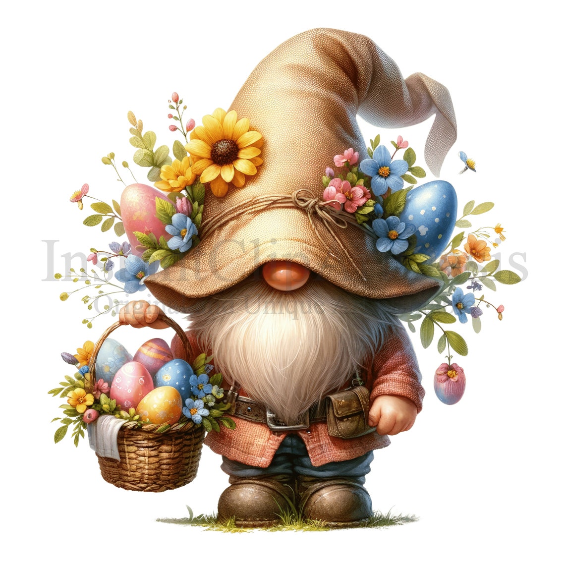 Easter Gnomes Clipart, 10 High Quality Pngs, Nursery Art, Digital ...