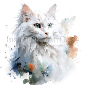 White Cats Clipart, 10 High Quality Pngs, Nursery Art, Digital Download ...