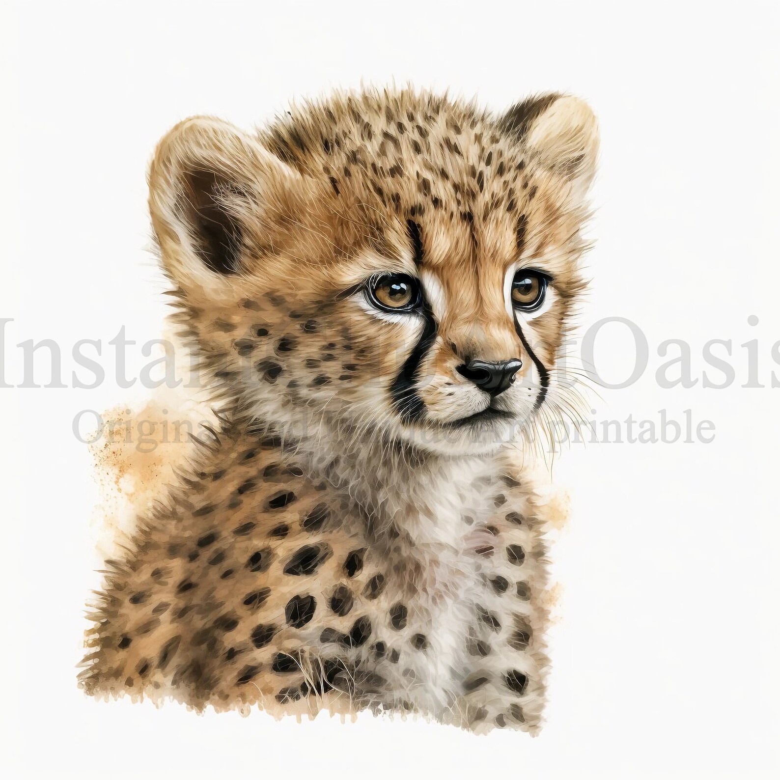 Cute Cheetah Cub Clipart, 10 High Quality Jpgs, Nursery Art, Digital ...