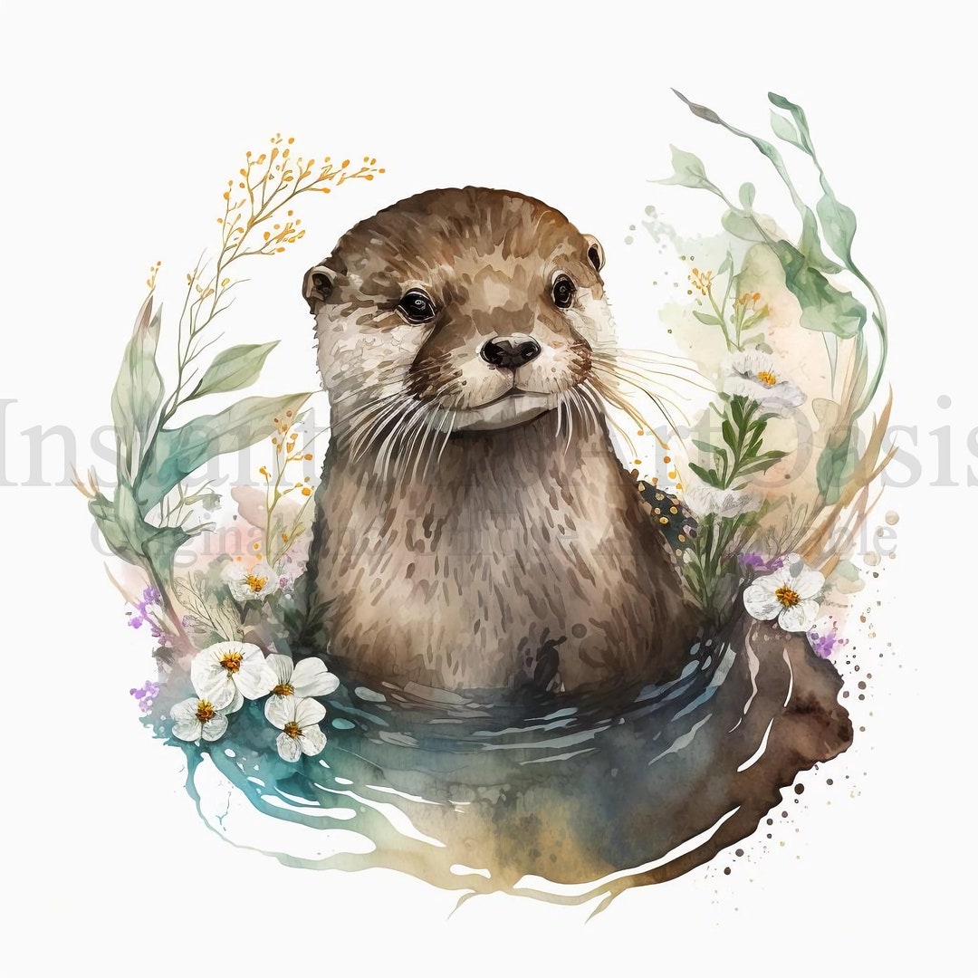 Otter Clipart, 10 High Quality Jpgs, Nursery Art | Card Making, Clip ...