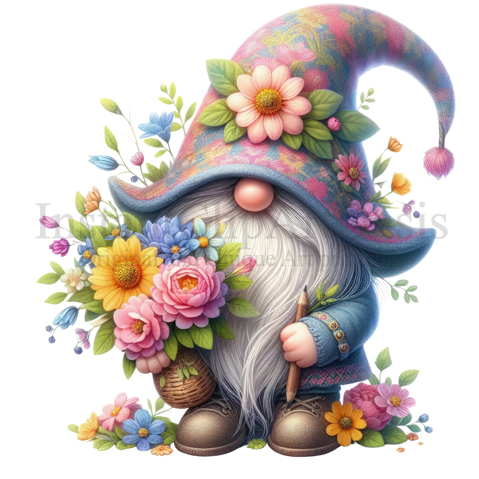 Spring Gnomes Clipart, 10 High Quality Pngs, Nursery Art, Digital ...