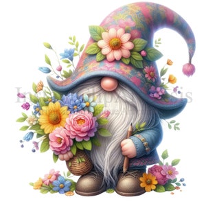 Spring Gnomes Clipart, 10 High Quality Pngs, Nursery Art, Digital ...
