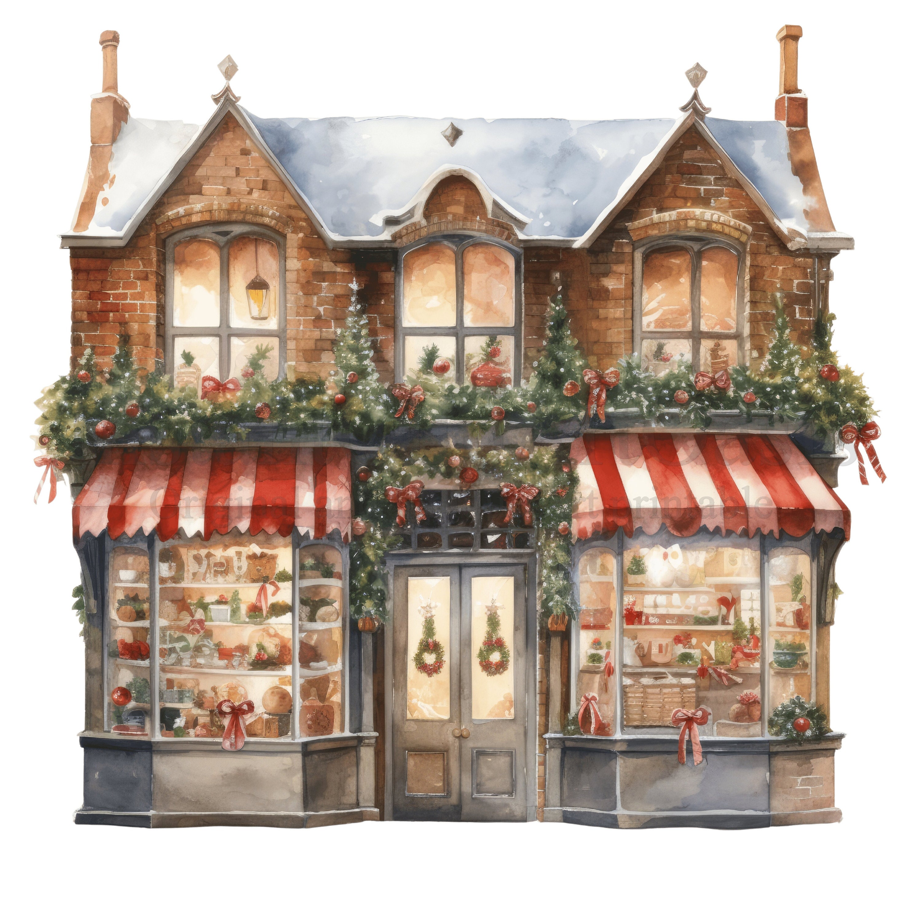 Christmas Storefront Clipart - 10 High Quality Pngs, Christmas Clipart ...