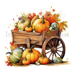 Wheelbarrow & Pumpkins Clipart, 10 High Quality Pngs Halloween Clipart ...