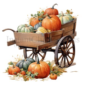 Wheelbarrow & Pumpkins Clipart, 10 High Quality Pngs Halloween Clipart ...