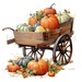 Wheelbarrow & Pumpkins Clipart 10 High Quality Pngs Halloween - Etsy