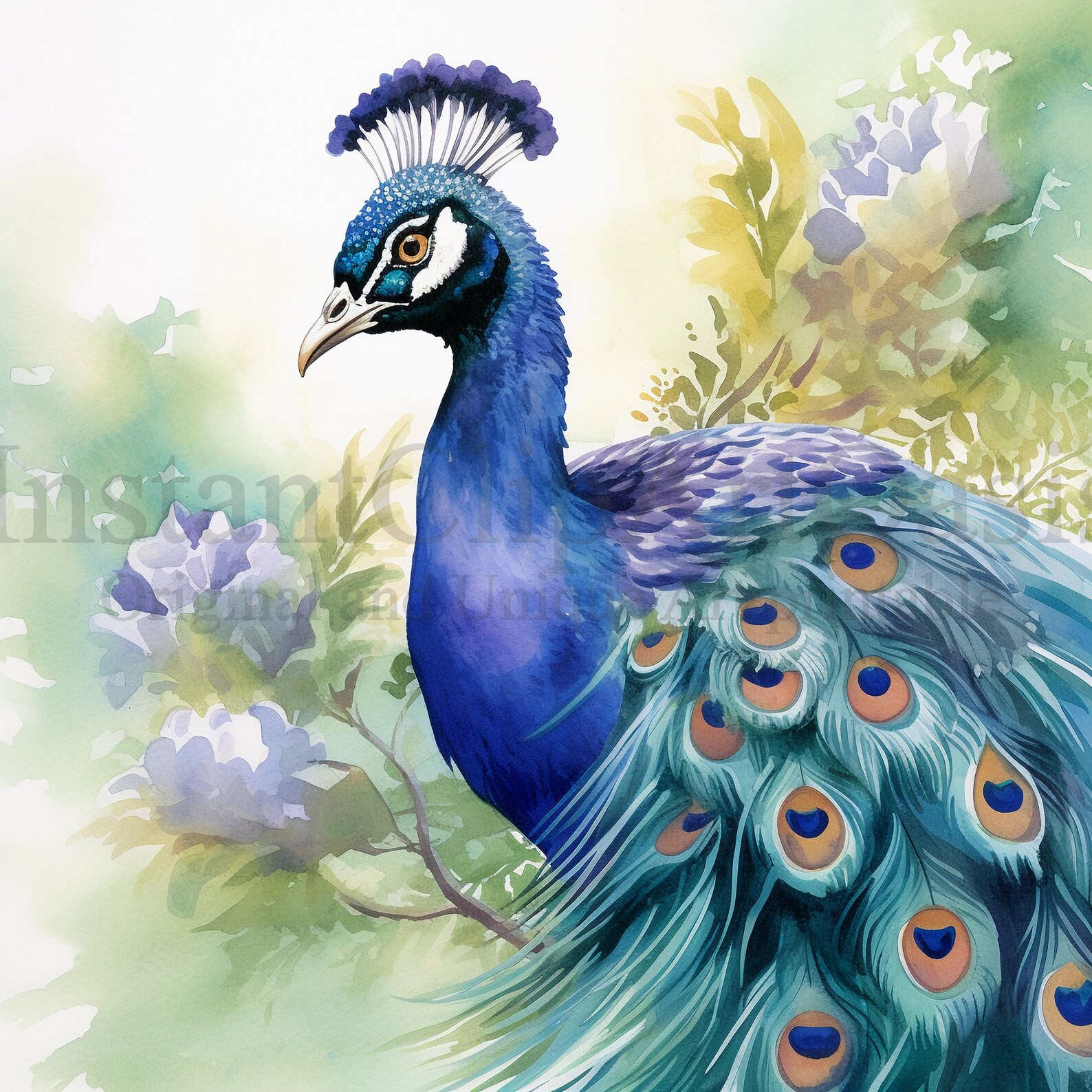 Peacock Clipart, 10 High Quality Jpgs, Nursery Art, Digital Download ...