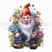 Gnome and Flowers Clipart, 10 High Quality Jpgs, Nursery Art, Digital ...