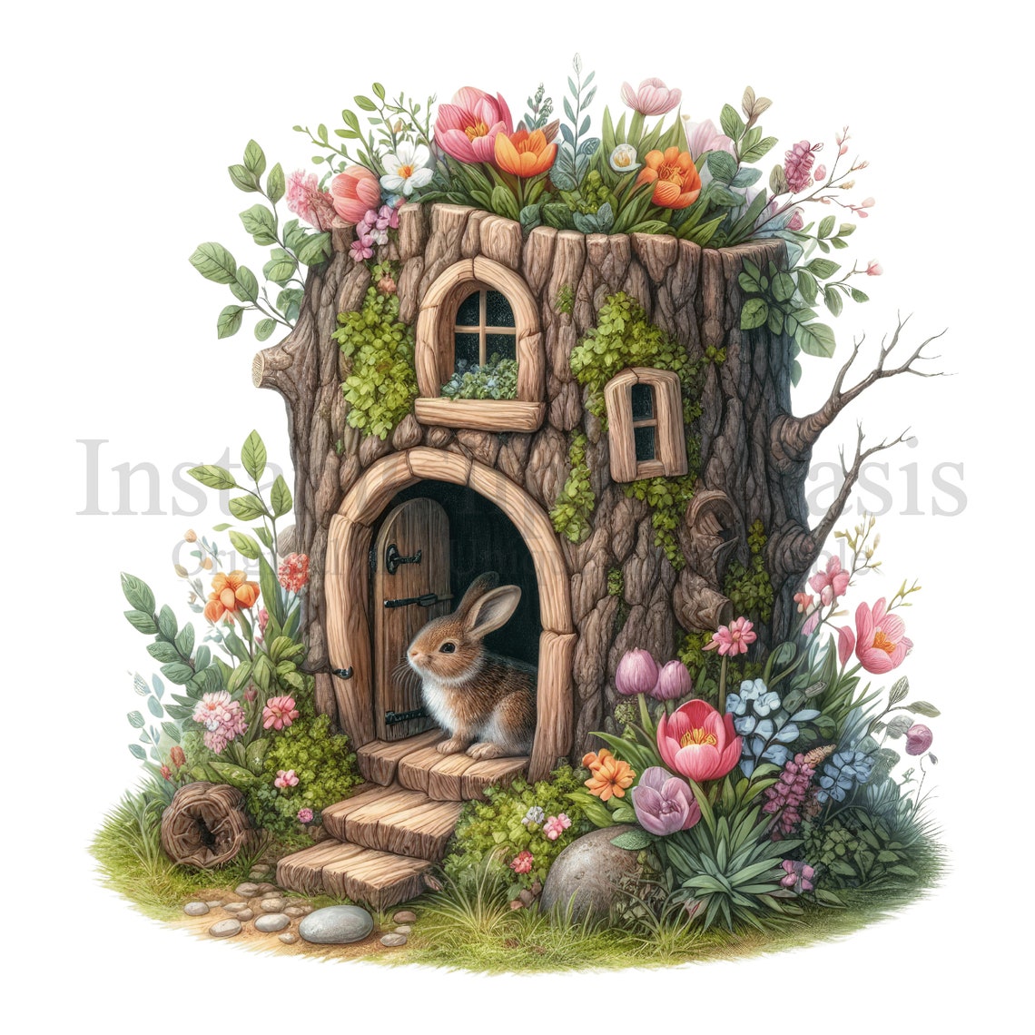 Bunny House Clipart - 10 High Quality Pngs, Digital Planners, Junk ...