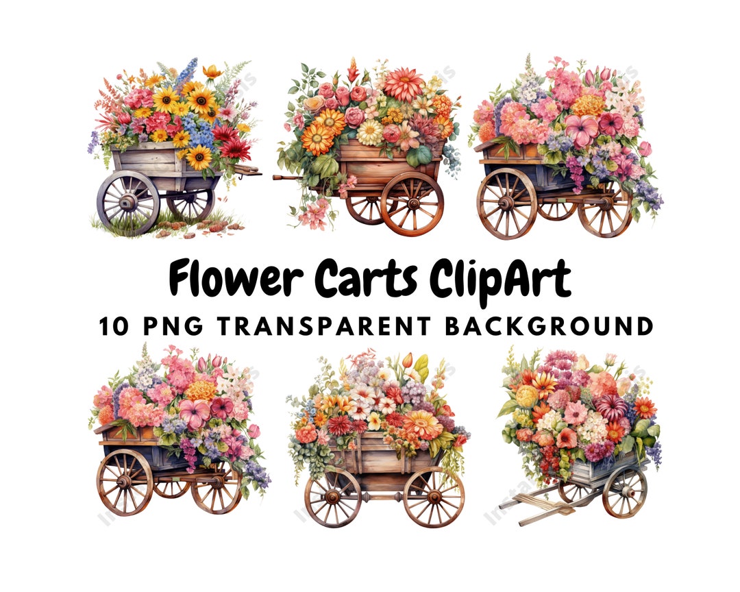 Flower Carts Clipart, 10 High Quality Pngs Transparent Background ...