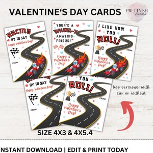 Hot Wheels Car Valentine Printable, Printable Valentine Card, Kids ...