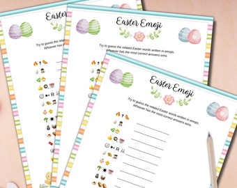 Easter Emoji Pictionary Game Printable Easter Games Emoji - Etsy Canada