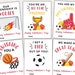 Sports Valentine Cards, Printable Classroom Valentine Card, Kids ...