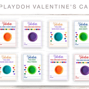 Play-doh Valentine's Printable, Printable Valentine Cards, Non-candy ...