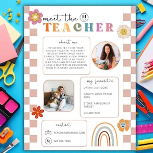 Meet the Teacher Editable Template Printable, Meet the Teacher Retro ...