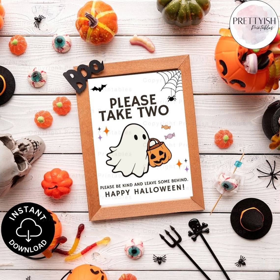Trick or Treat Sign, Please Take One Sign, Halloween Candy Sign ...