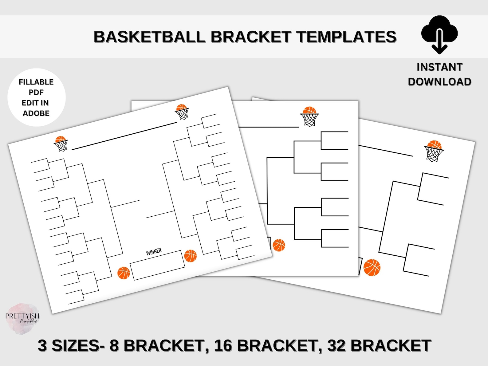 Basketball Sports Bracket Template Tournament Bracket Editable Bracket ...
