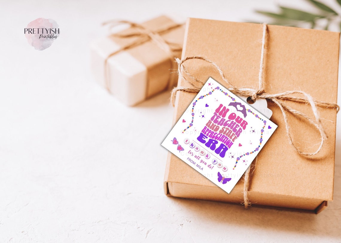 EDITABLE Teacher Appreciation Gift Tag, Staff Appreciation Gift Tag ...
