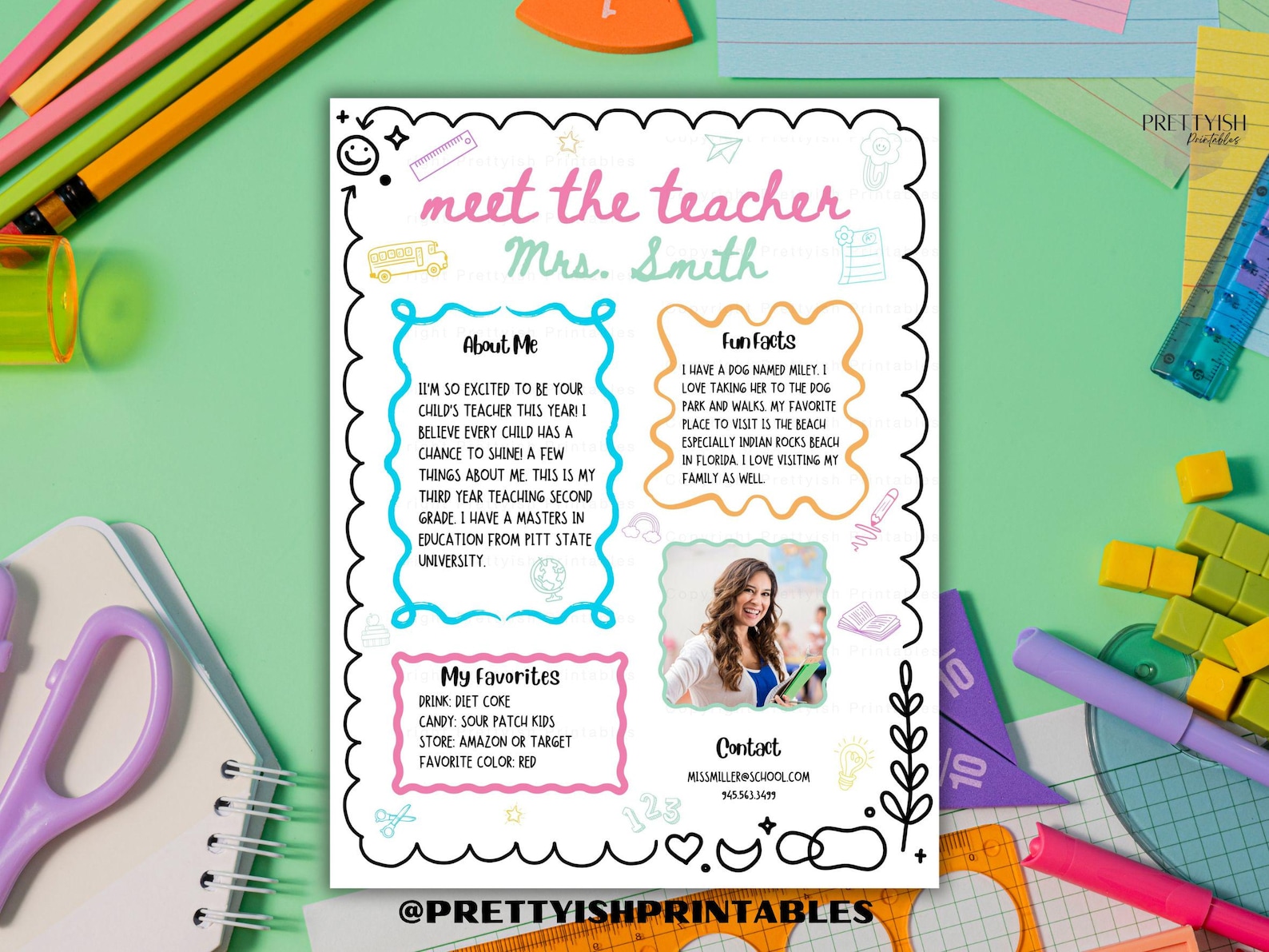 Teacher Survey, Meet the Teacher Editable Template Printable, Meet the ...