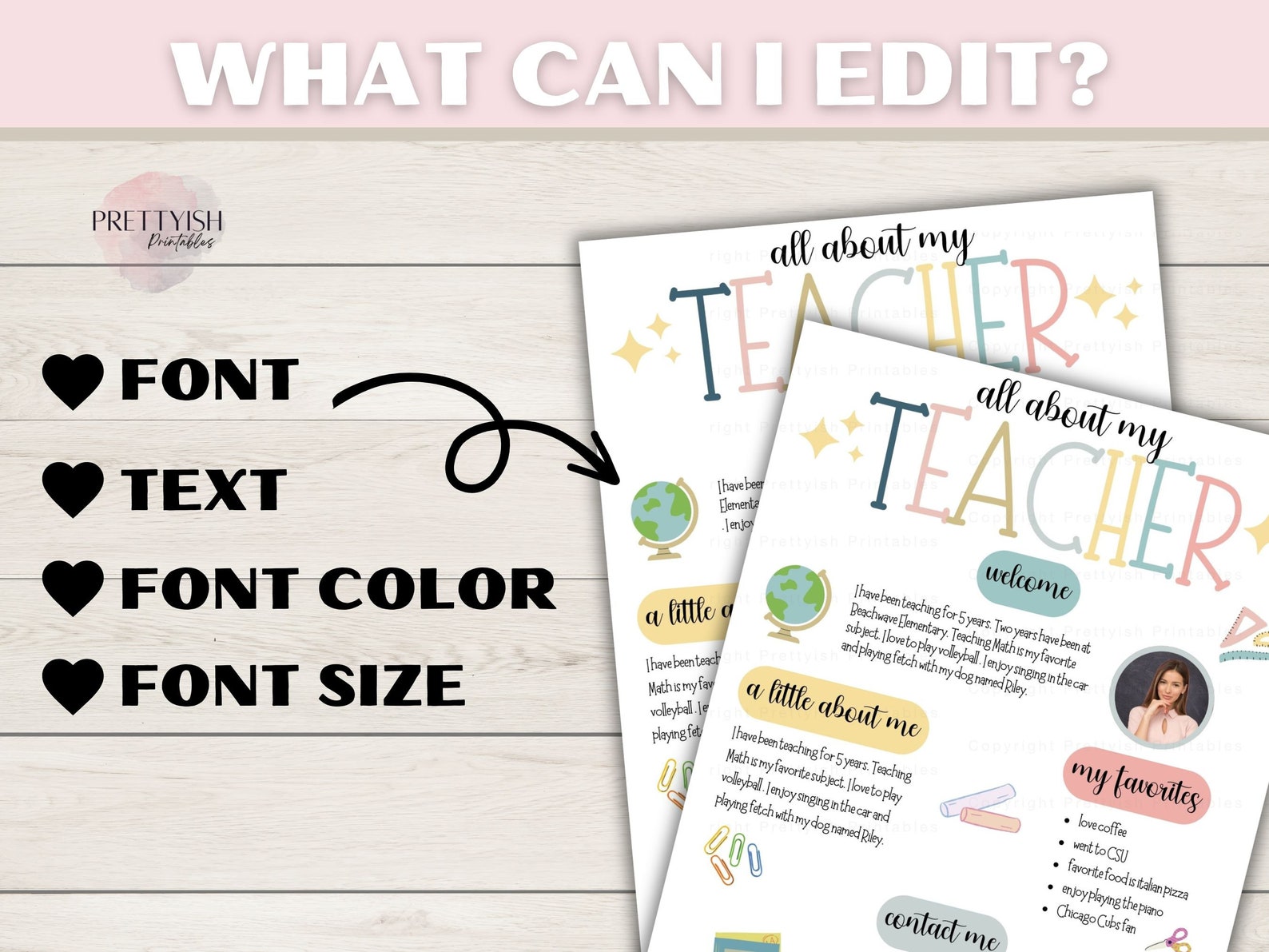 Meet the Teacher Template, Editable Teacher Printable, Back to School ...