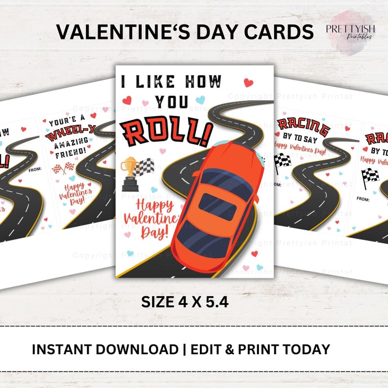 Hot Wheels Car Valentine Printable, Printable Valentine Card, Kids ...