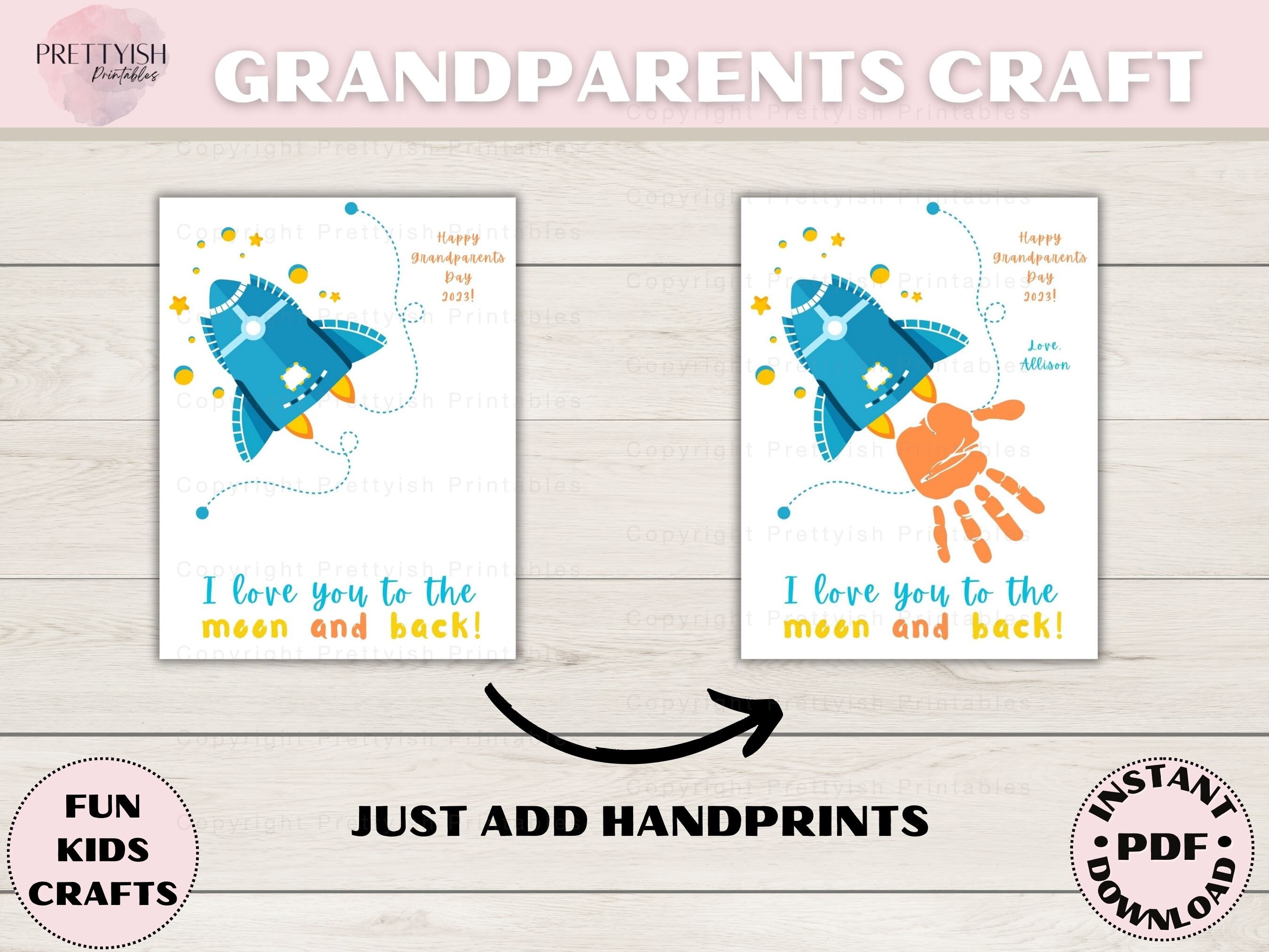 Grandparents Day Handprint Craft Art Bundle, Grandparents Day Footprint ...