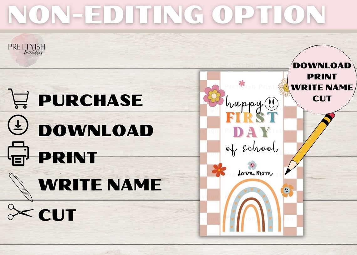 EDITABLE First Day of School Gift Tag, Back to School Gift Tag, Teacher ...