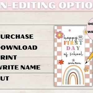 EDITABLE First Day of School Gift Tag, Back to School Gift Tag, Teacher ...