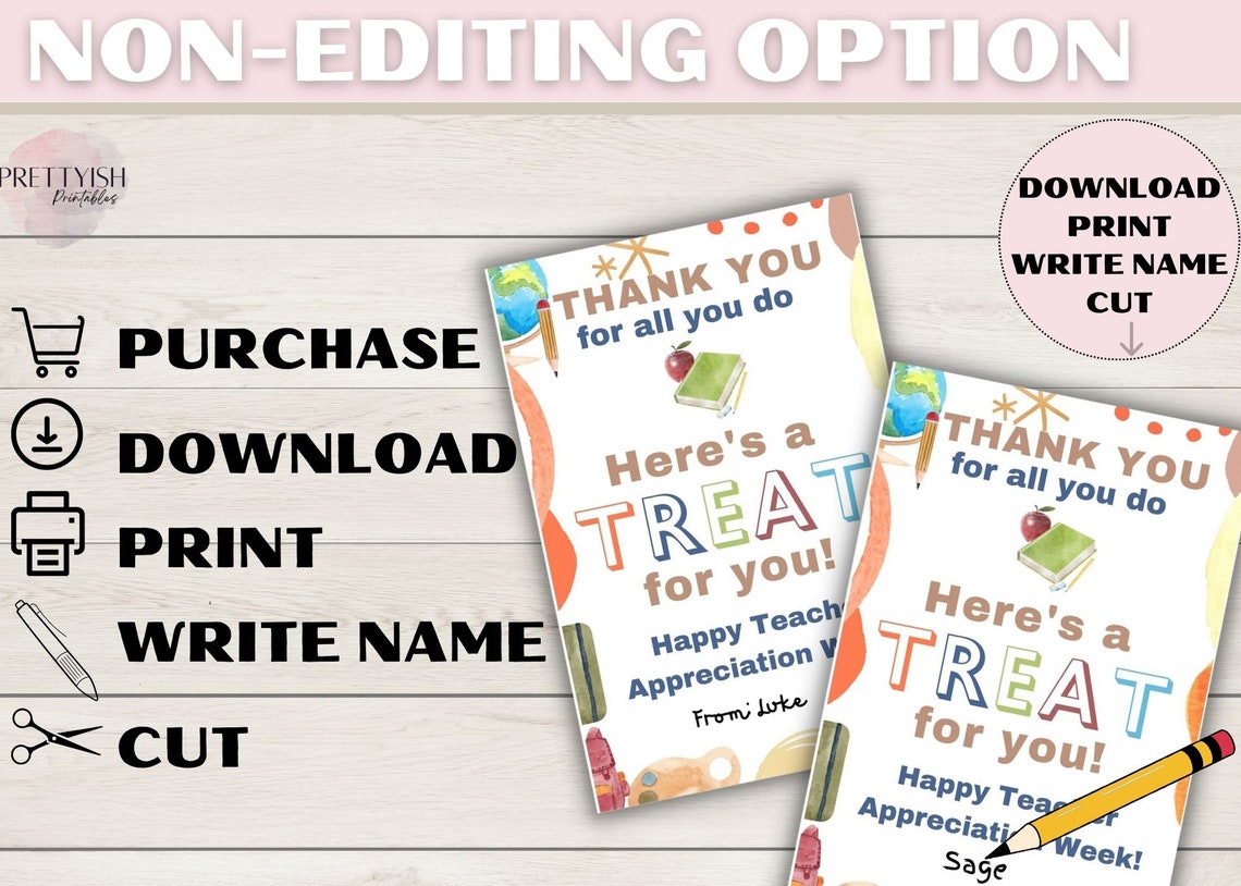 Teacher Appreciation Tags Printable, Editable Teacher Gift Tag ...