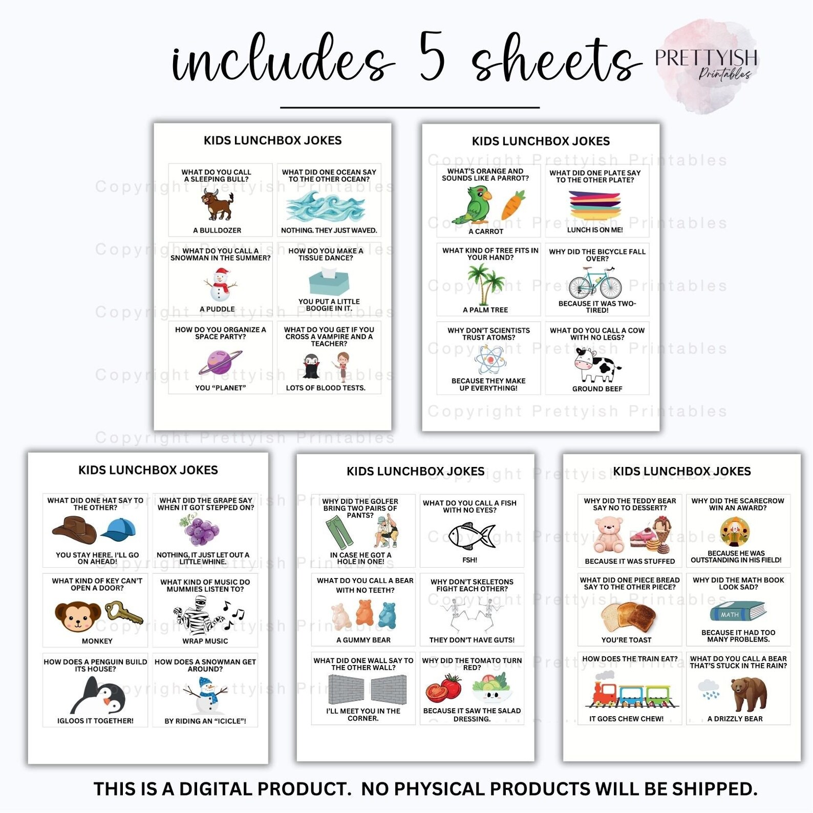 Lunchbox Jokes Printable Lunch Box Notes Jokes for Kids - Etsy