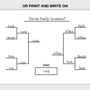 Sports Bracket Template for Tournament, Printable Basketball Bracket ...